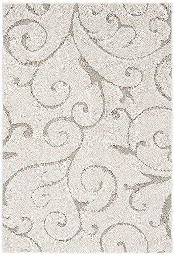 SAFAVIEH Laguna Shag Collection Area Rug - 8' x 10', Cream & Beige, Non-Shedding & Easy Care, 1-inch Thick Ideal for High Traffic Areas in Living Room, Bedroom (SGL455-1113)