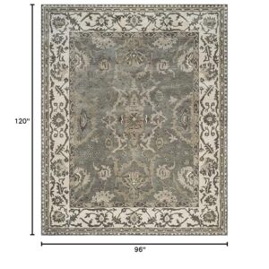 SAFAVIEH Royalty Collection Area Rug - 8' x 10', Grey & Cream, Handmade Traditional Oriental Wool, Ideal for High Traffic Areas in Living Room, Bedroom (ROY993A)