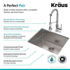 KRAUS 23-inch 16 Gauge Standart PRO Kitchen Sink Combo Set with Bolden 18-inch Kitchen Faucet and Soap Dispenser, Chrome KHU101-23-1610-53CH