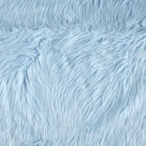 shannon faux fur luxury shag baby blue, fabric by the yard