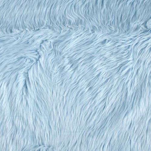 Shannon Faux Fur Luxury Shag Baby Blue, Fabric by the Yard