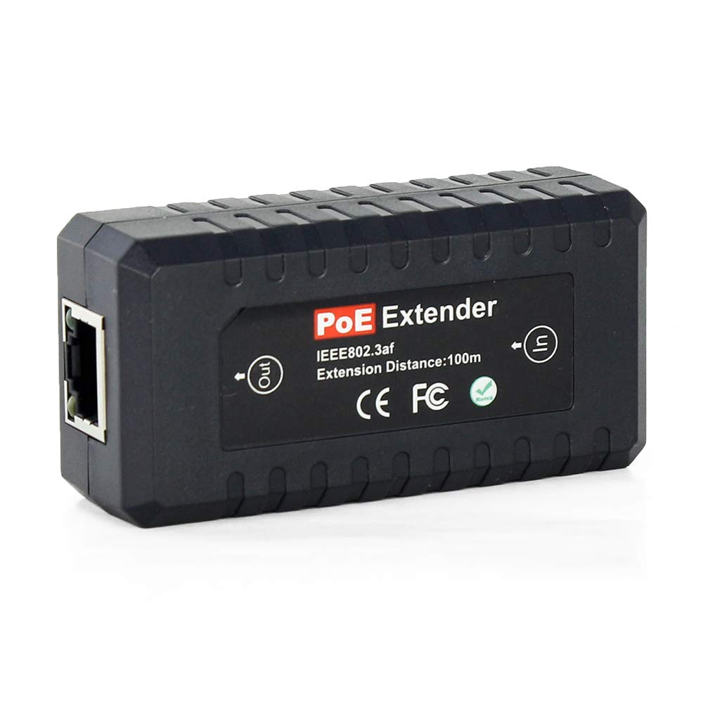 CENTROPOWER PoE Extender Ethernet Repeater 1 Port 10/100Mbps, IEEE802.3af Network PoE Switch Signal Extender for Security Systems IP Camera Poe Splitter, IP Phone