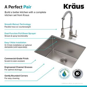 KRAUS 23-inch 16 Gauge Standart PRO Kitchen Sink Combo Set with Bolden 18-inch Kitchen Faucet and Soap Dispenser, Stainless Steel Chrome KHU101-23-1610-53SSCH