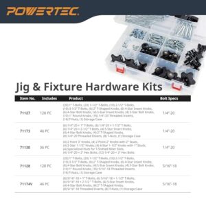 POWERTEC 71372 36 Inch Double-Cut Profile Universal T-Track with Predrilled Mounting Holes, 4 Pack, T Track for Woodworking Jigs and Fixtures, Drill Press Table, Router Table, Workbench