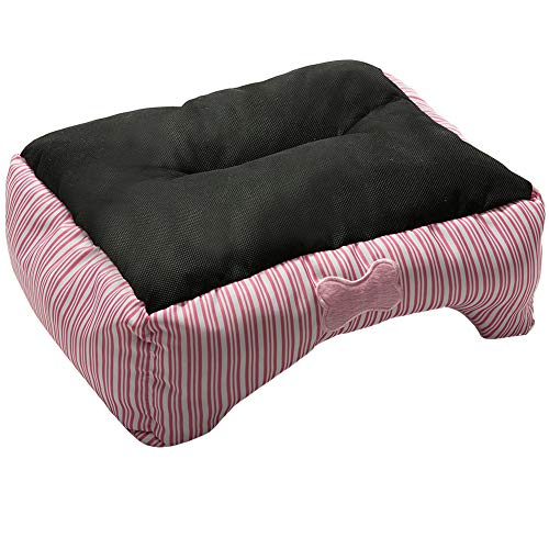 Hollypet TC Fabric Plush Small Dog Cat Bed Self-Warming Pet Bed, Pink