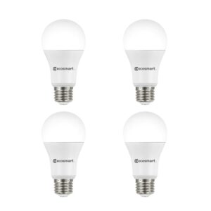 ecosmart 100-watt equivalent a19 dimmable energy star led light bulb, soft white (4-pack)