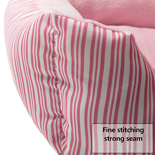 Hollypet TC Fabric Plush Small Dog Cat Bed Self-Warming Pet Bed, Pink