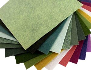 15 succulent colors 9x12 inches merino wool blend felt sheets collection - otr felt