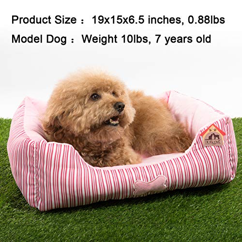 Hollypet TC Fabric Plush Small Dog Cat Bed Self-Warming Pet Bed, Pink