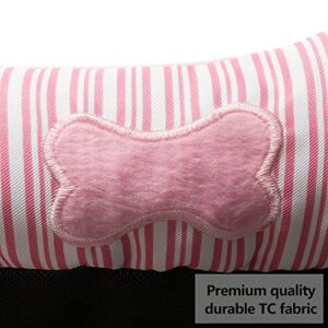 Hollypet TC Fabric Plush Small Dog Cat Bed Self-Warming Pet Bed, Pink