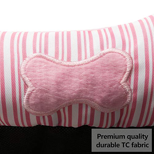 Hollypet TC Fabric Plush Small Dog Cat Bed Self-Warming Pet Bed, Pink