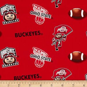 sykel enterprises sykel enterprises collegiate cotton broadcloth ohio state university fabric by the yard, multi