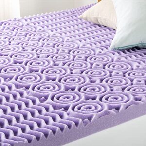 Best Price Mattress Twin Mattress Topper - 3 Inch 5-Zone Memory Foam Bed Topper with Lavender Infused Cooling Mattress Pad, Twin Size