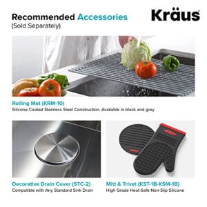 KRAUS 32-inch 16 Gauge Standart PRO Kitchen Sink Combo Set with Matte Black Bolden 18-inch Kitchen Faucet and Soap Dispenser, KHU100-32-1610-53MB