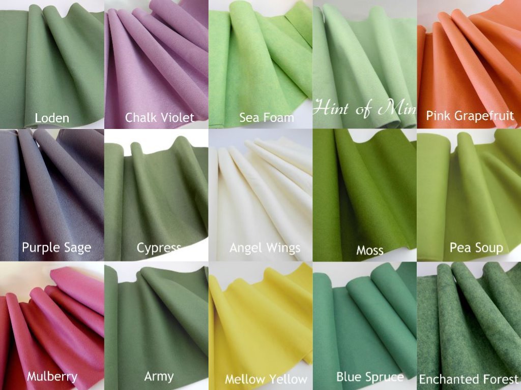 15 Succulent Colors 9x12 inches Merino Wool Blend Felt Sheets Collection - OTR felt