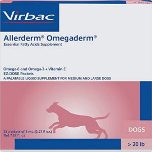 virbac allerderm omegaderm ez-dose packets for medium & large dogs 28 count