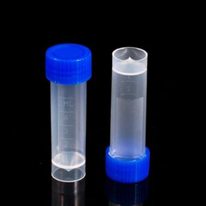 Eowpower 50 Pieces 5 ml Plastic Graduated Vial Sample Bottle Storage Container Tubes with Screw Caps