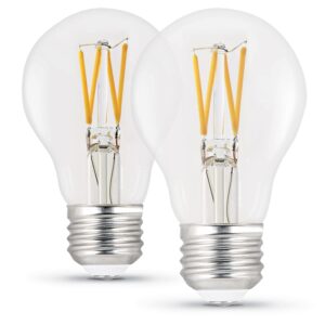 feit electric led a19 medium base light bulb - 40w equivalent - 15 year life - 450 lumen - 2700k soft white - dimmable | 2-pack