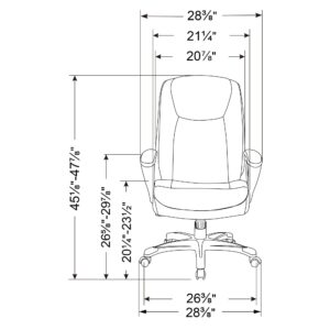 Realspace Tresswell Bonded Leather High-Back Chair, Brown/Champagne