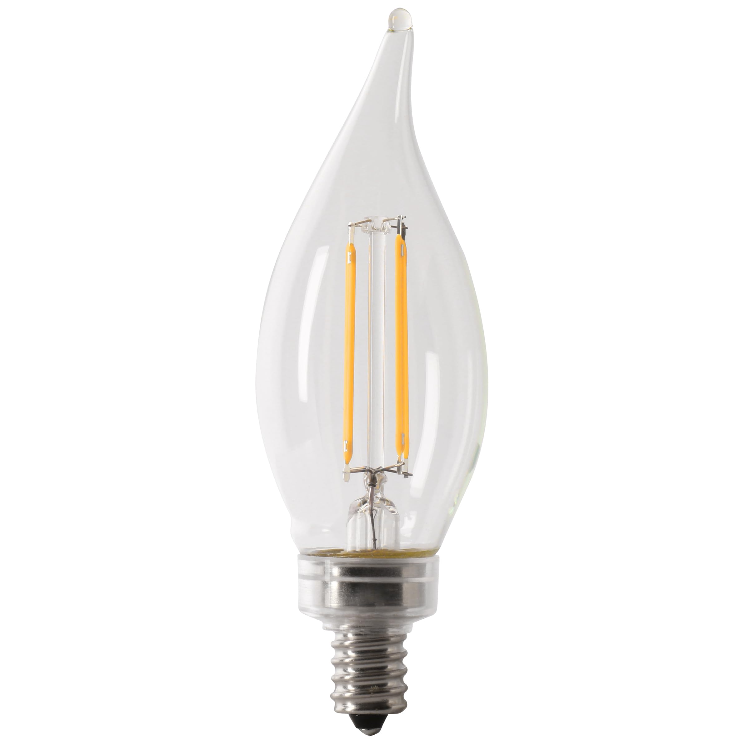 Feit Electric Candelabra LED Light Bulbs, Dimmable, 40W Equivalent, E12 Base, 5000K Daylight White, Vintage B10 Filament Candle Light Bulb for Chandelier, BPCFC40950CAFIL/4/RP, 4 Pack