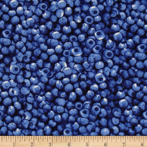 Timeless Treasures Blueberries Blue, Fabric by the Yard