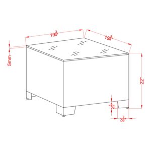 Furniture of America Condor Rattan Glass Top Patio End Table in Gray