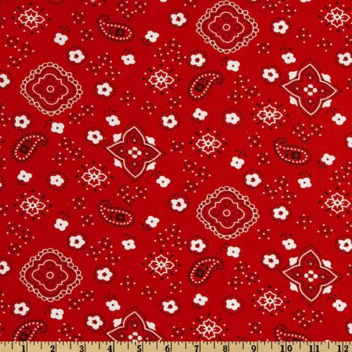 Bandana Prints Red, Fabric by the Yard