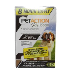 pet action plus for dogs, 8 doses - 88 to 132 lbs.