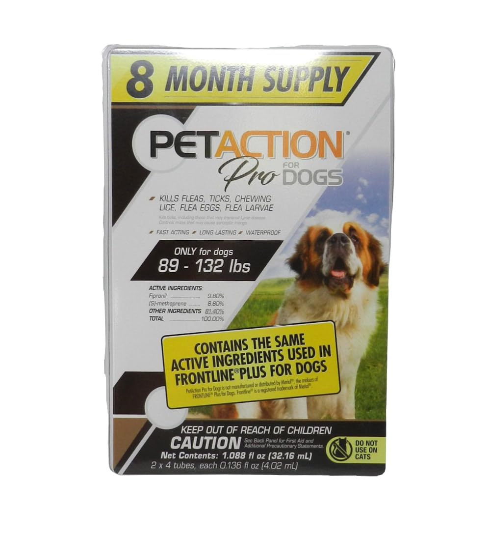 Pet Action Plus for Dogs, 8 Doses - 88 to 132 lbs.