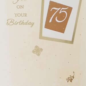 Happy 75th Birthday Greeting Card -"Time to Celebrate You" Seventy-five 75 - Gold Theme