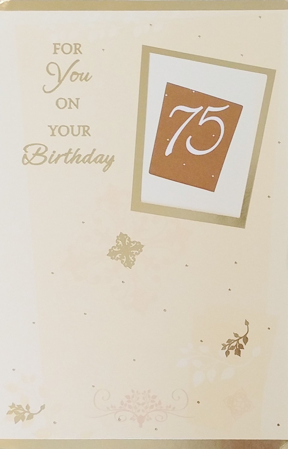 Happy 75th Birthday Greeting Card -"Time to Celebrate You" Seventy-five 75 - Gold Theme