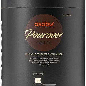 asobu Insulated Pour Over Coffee Maker (32 oz.) Double-Wall Vacuum, Stainless-Steel Filter and Take on the Go Carafe (Burgundy)