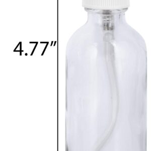 JUVITUS 2 oz / 60 ml Clear Glass Boston Round White Treatment Pump Bottle (24 pack) + Funnel