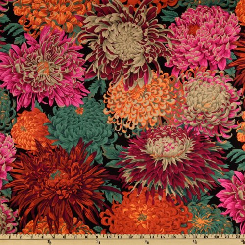 Kaffe Fassett Collective 2010 Drama Japanese Chyrsanthemum Red, Fabric by the Yard