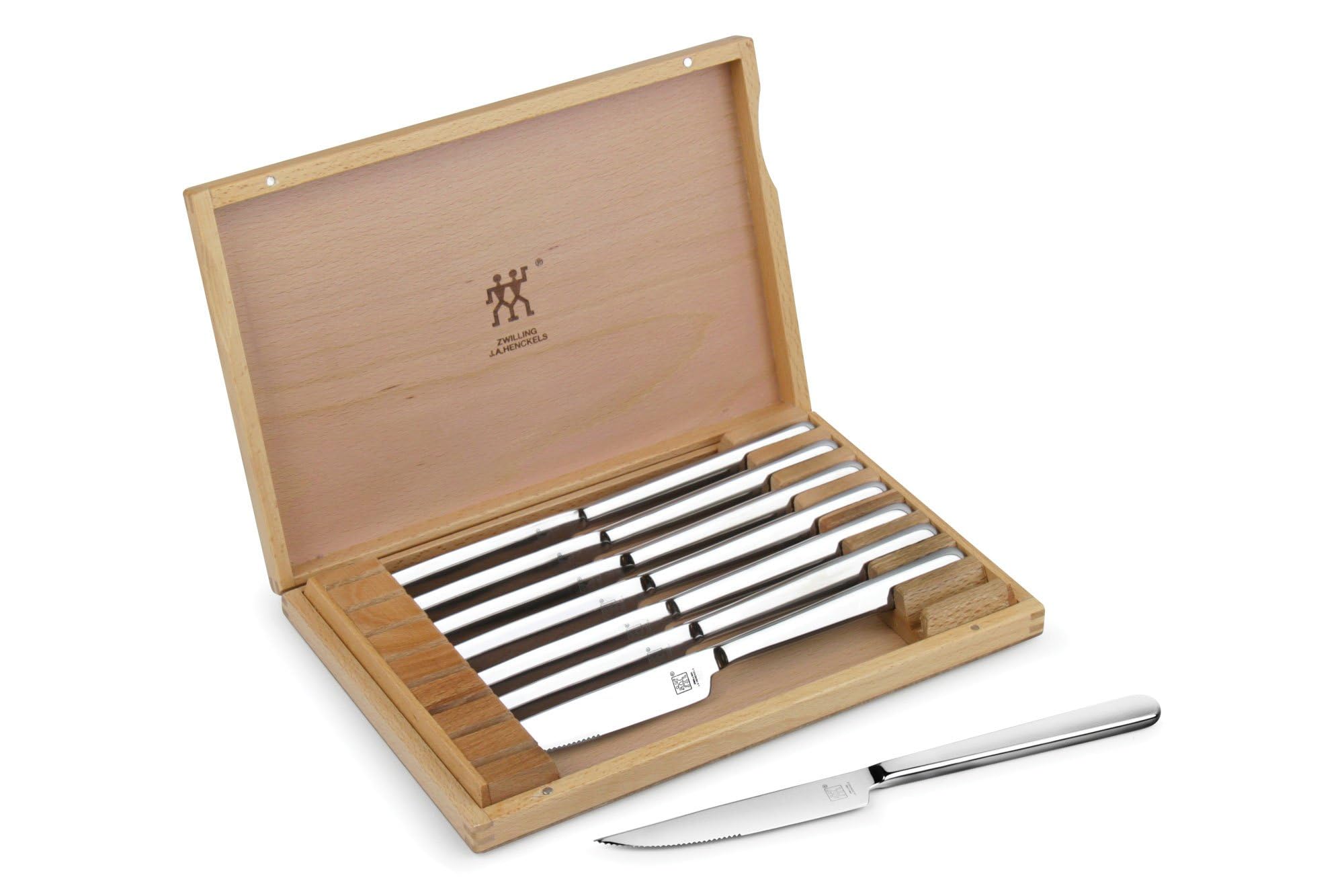 Zwilling J.A. Henckels Stainless Steel Steak Knife Set with Wood Presentation Box