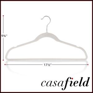 Casafield 50 Ivory Velvet Suit Hangers - Space-Saving Non-Slip Clothes Hanger