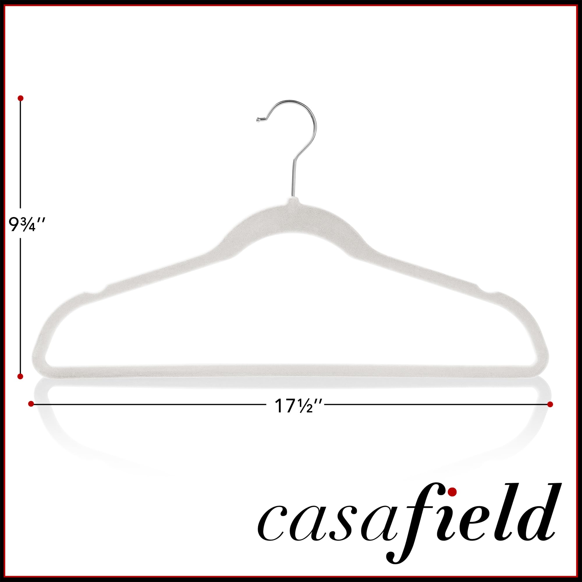 Casafield 50 Ivory Velvet Suit Hangers - Space-Saving Non-Slip Clothes Hanger