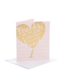 uk greetings friend birthday card - birthday card for her - pretty gold heart design, 529393-0-1