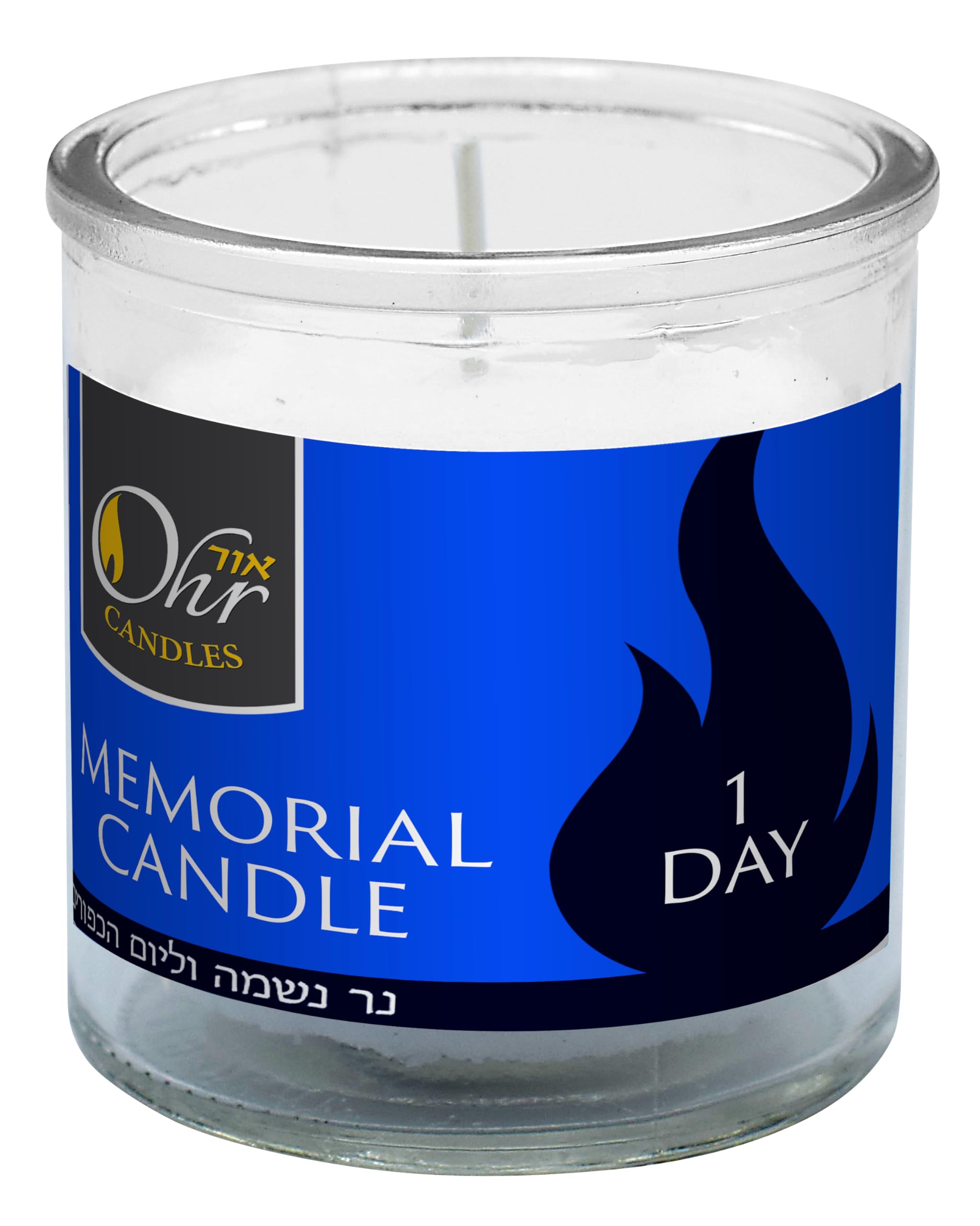 Ohr Candles Yahrzeit Memorial Candles - 1 Day Yahrzeit Candle - Yartzeit Candles 24 Hour Yom Kippur Jewish Candles in Glass Tumbler - 6 Pack