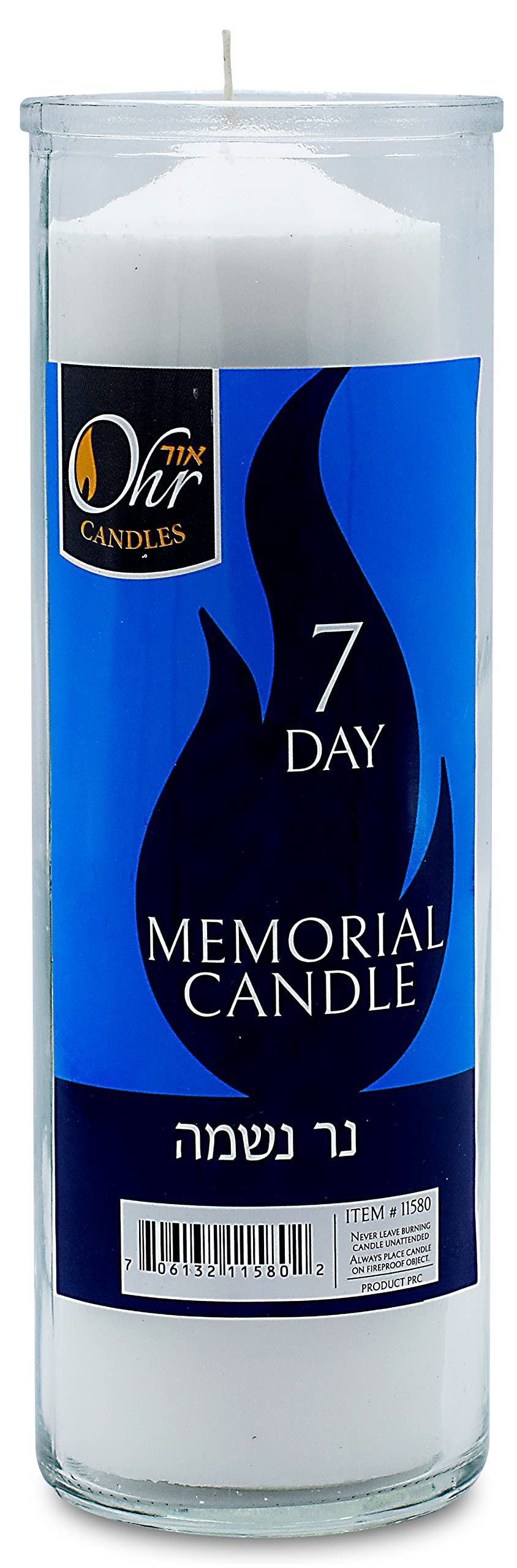 Ohr Candles Yahrzeit Memorial Candles - 7 Day Yahrzeit Candle - Yartzeit Candles Jewish Candles in Glass Tumbler