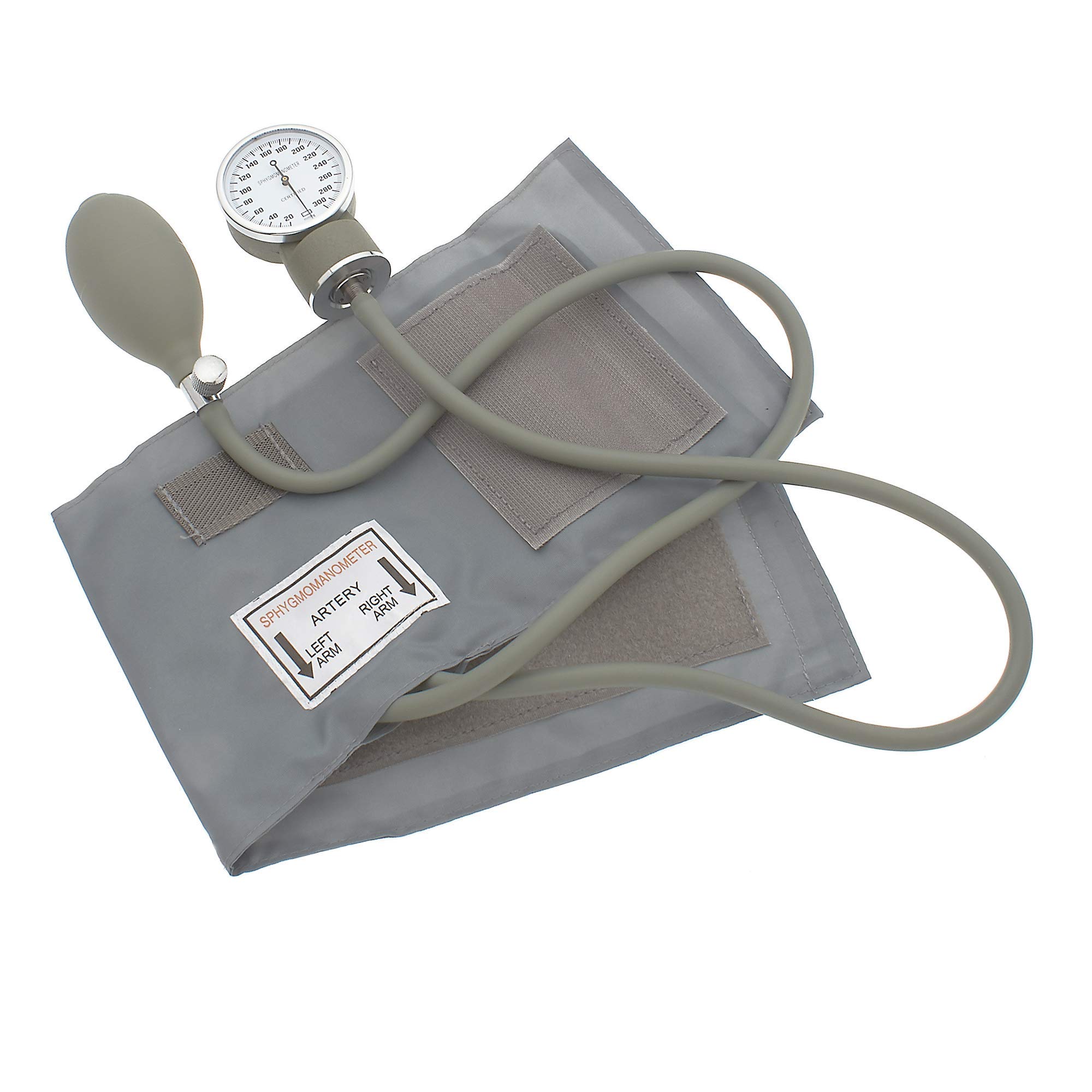 ASA TECHMED Manual Blood Pressure Monitor - Aneroid Sphygmomanometer Blood Pressure Cuff arm for Nurses Universal (Light Grey) Standard