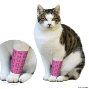 Eco-Fused Self Adhering Bandage - Injury Wrap Tape for Cats - Pack of 6 - Supports Muscles and Joints - Does not Stick to Hair - Elastic, Water Repellent, Breathable - Relieves Stress