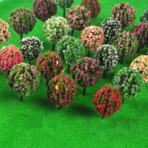 nw 30pcs mini colorful 1.41inch model trees model train scenery architecture trees model scenery with no stands