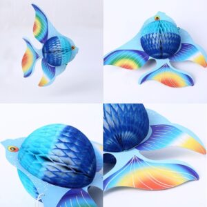 GuassLee 10pcs Tissue Fish Decoration - 10” Tropical Fish Party Decoration for Fish/Under The Sea/Mermaid/Ocean/Beach Themed Birthday Party Luau Decorations