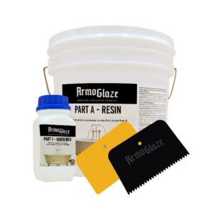 armoglaze bathtub refinishing kit – made in the usa, odorless epoxy coating for diy reglazing of porcelain, fiberglass, and cast iron – durable, self-leveling finish – 2.7 kg