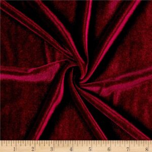 stretch velvet wine, fabric by the yard