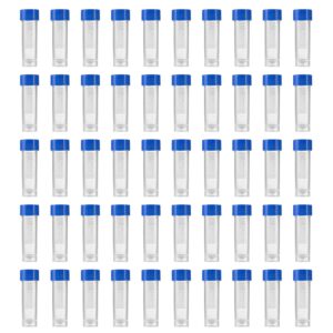 eowpower 50 pieces 5 ml plastic graduated vial sample bottle storage container tubes with screw caps