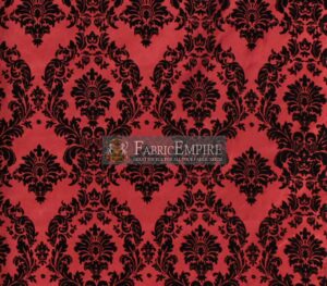 taffeta damask flocking fabric black red backing / 58" wide/sold by the yard fabric empire