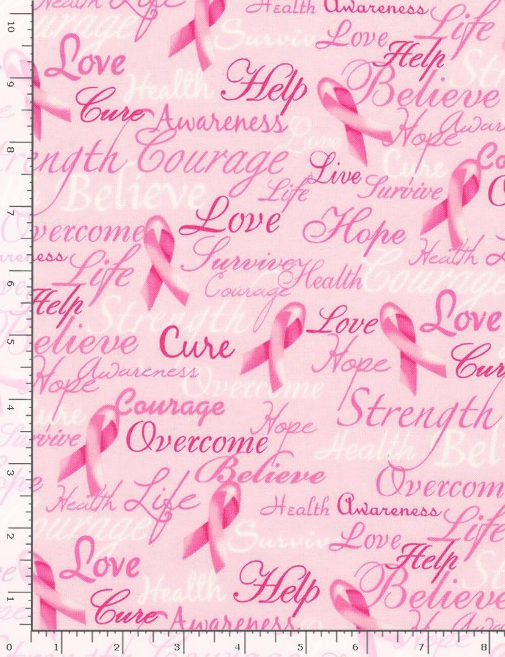 Timeless Treasures Ribbons of Hope, Pink