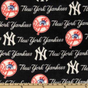 mlb fleece new york yankees blue/red/white, fabric by the yard